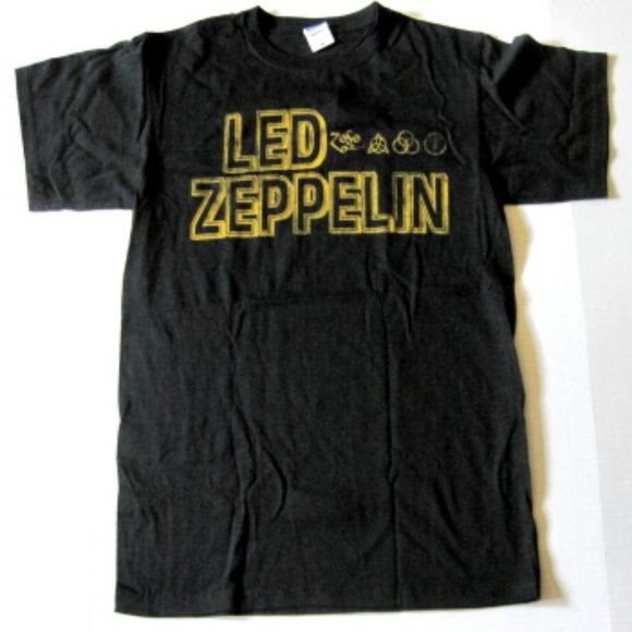 Shirts | Led Zeppelin Gold Runes L Tee | Poshmark